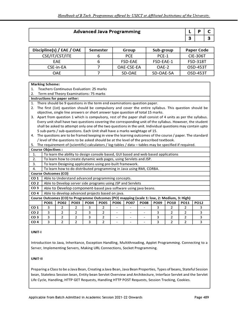 6th Semester CSE Syllabus Overview | PDF | Html | Html Element