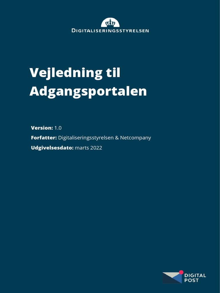 Vejledning Til Adgangsportalen Version 10 | PDF Vejledning Til Adgangsportalen Version 10 | PDF