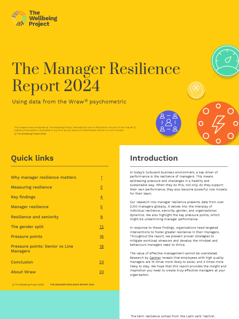 The Manager Resilience Report 2024 | PDF | Psychological Resilience | Occupational Burnout