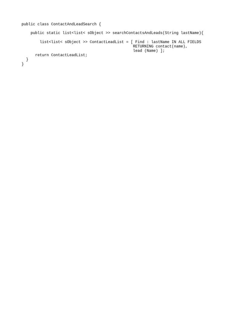 Write Sosl Queries Apex Basics And Database Pdf 