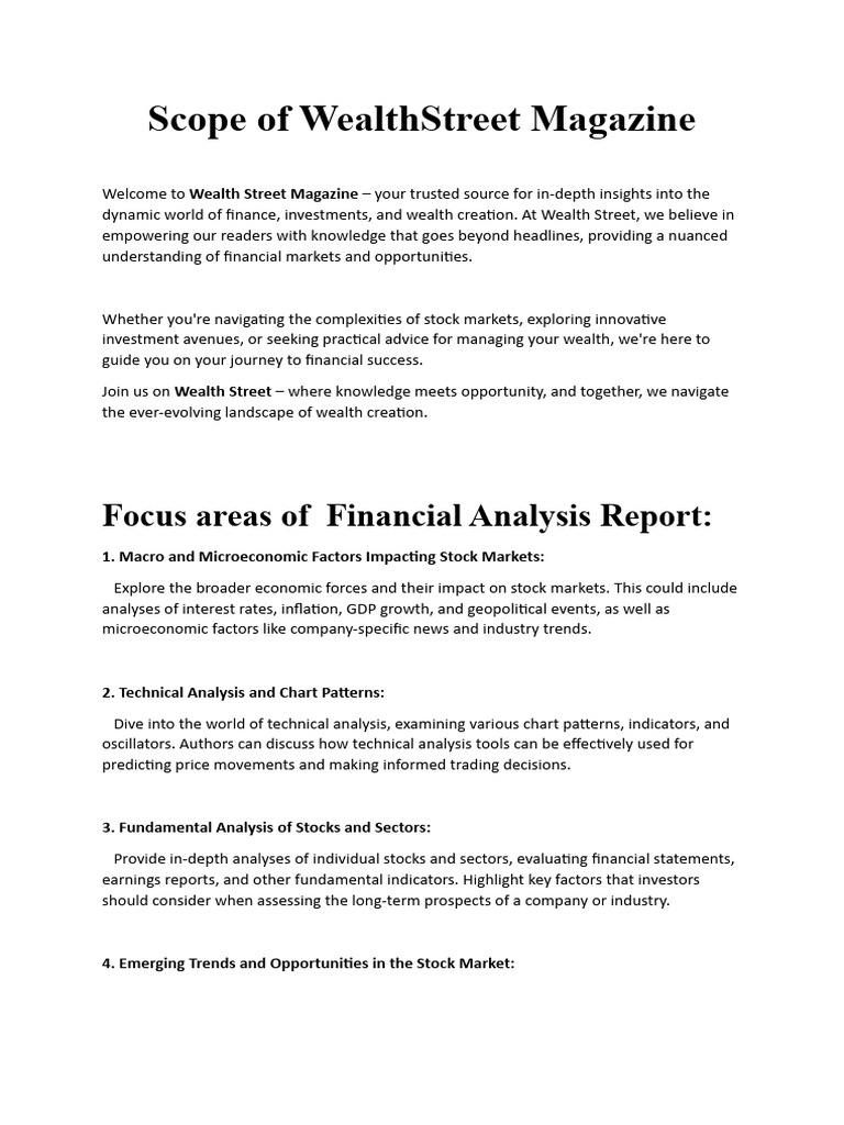 WealthStreet: Stock Market Insights | PDF | Technical Analysis | Stock Market