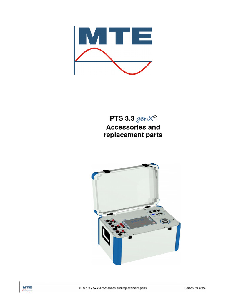 PTS 3.3 genX Accessories & Parts Guide | PDF | Mains Electricity | Electrical Connector