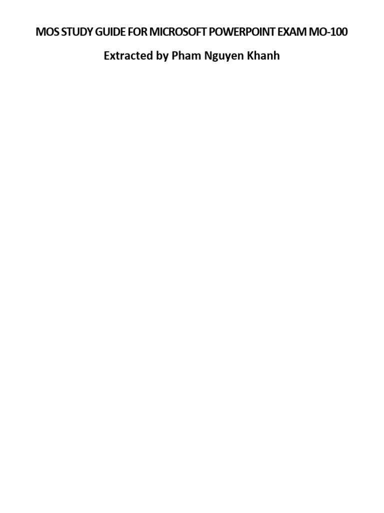 HD - MOS Study Guide Practice For Microsoft Powerpoint Exam MO | PDF