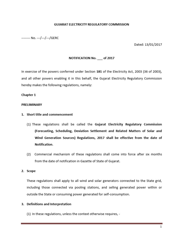 GERC-Solar, Wind Regulations | PDF | Electrical Grid | Electrical ...