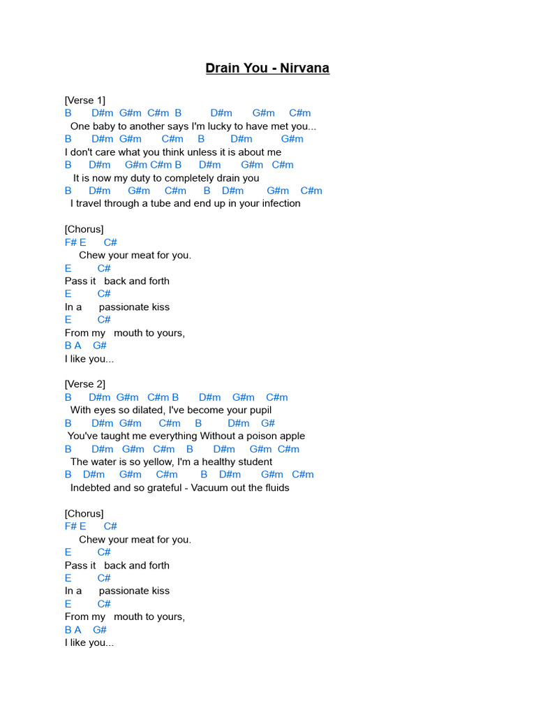 Drain You - Nirvana | PDF