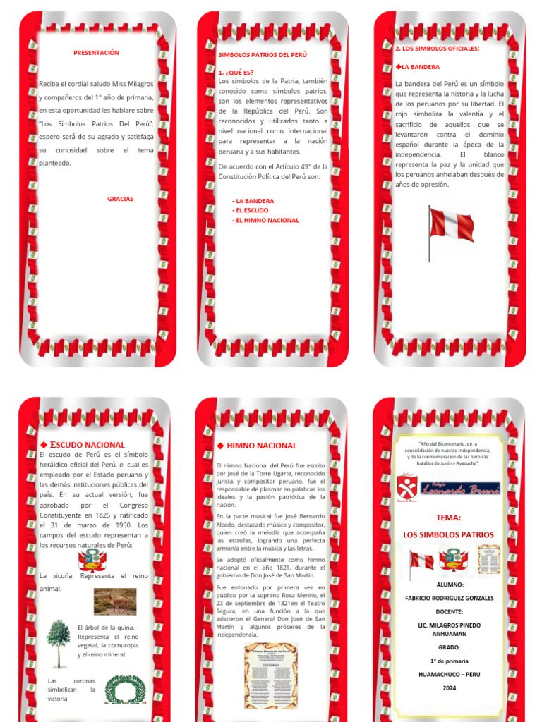 Triptico de La Proclamacion de La Independencia Del Peru - para Imprimir | PDF | Perú