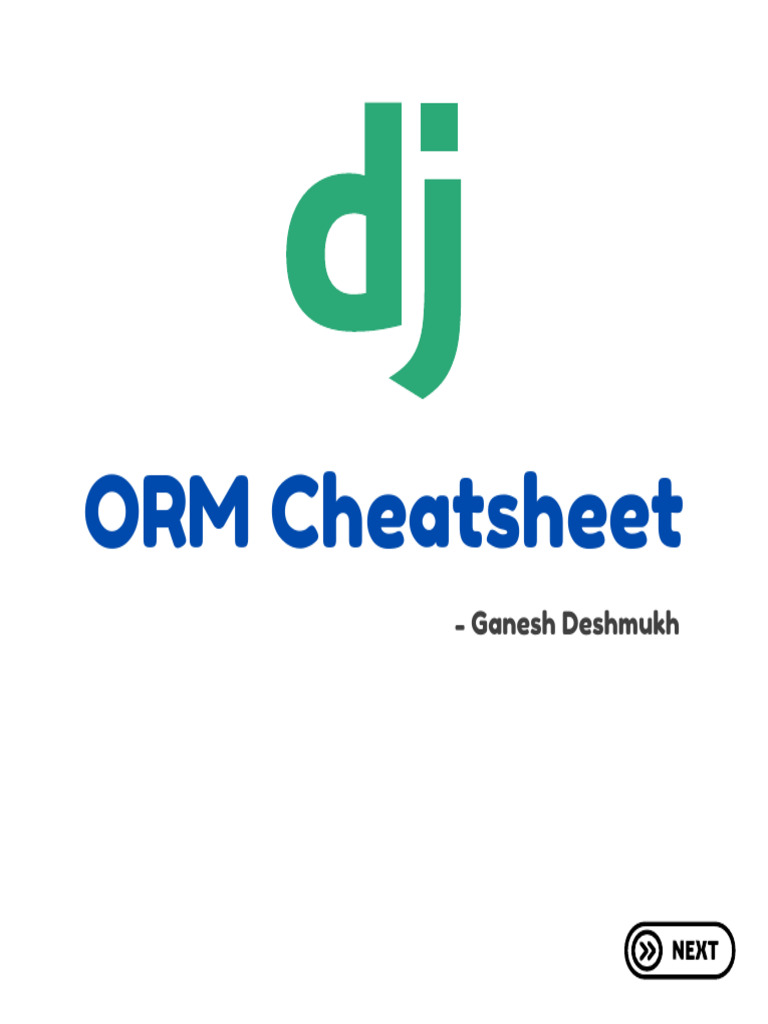 Django Orm Cheatsheet Pdf