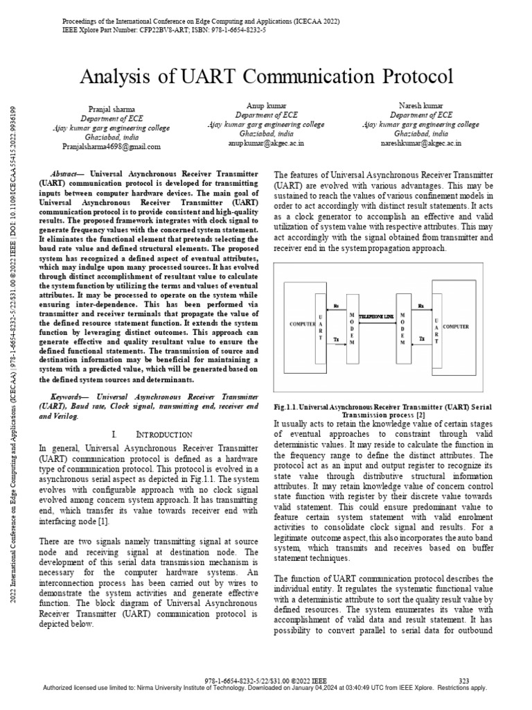 Analysis of UART Communication Protocol | PDF | Communication | Computer Network