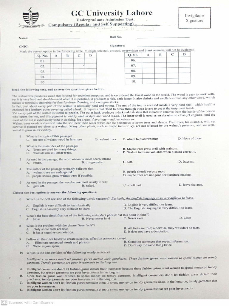 BS Compulsory SamplePaper | PDF