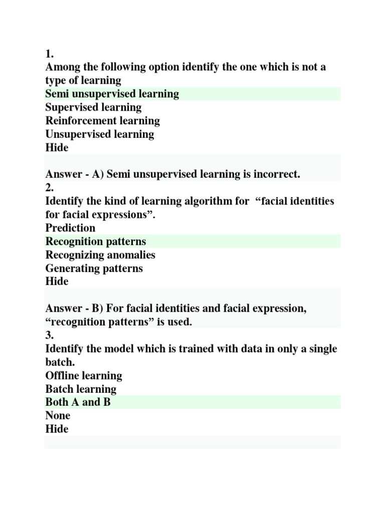 Machine Learning MCQ S | PDF | Machine Learning | Dependent And Independent Variables