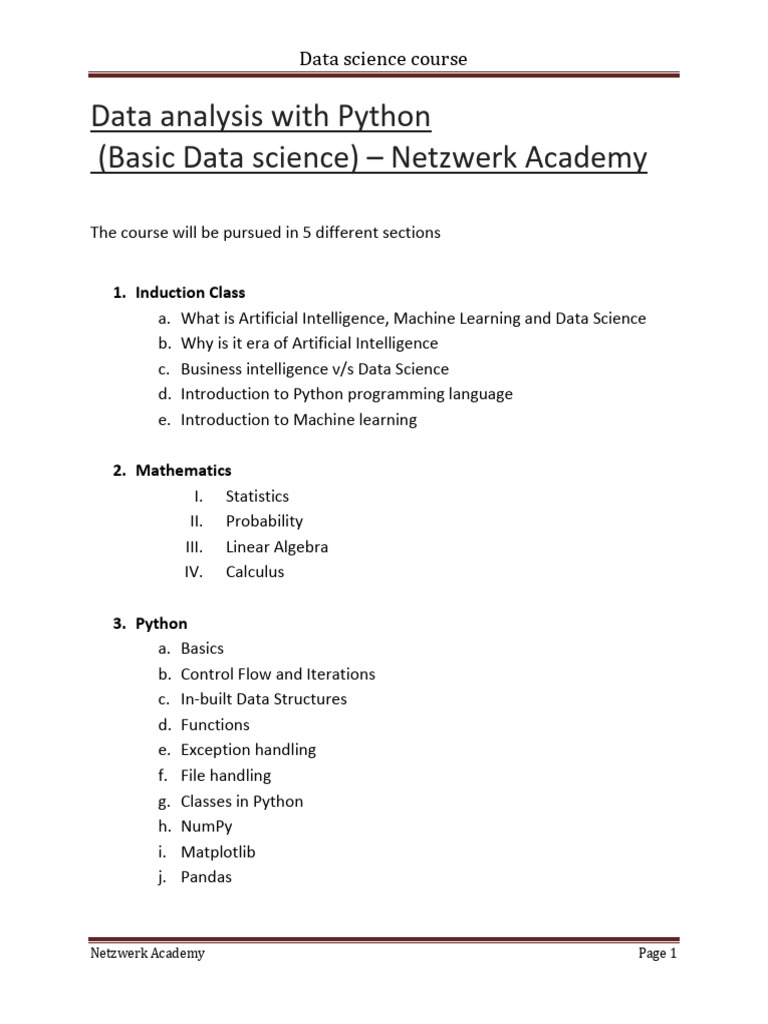 BDS Syllabus | PDF | Machine Learning | Support Vector Machine