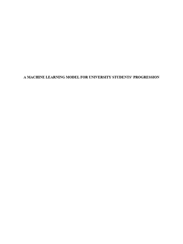 A Machine Learning Model For University Student1 | PDF | Machine ...
