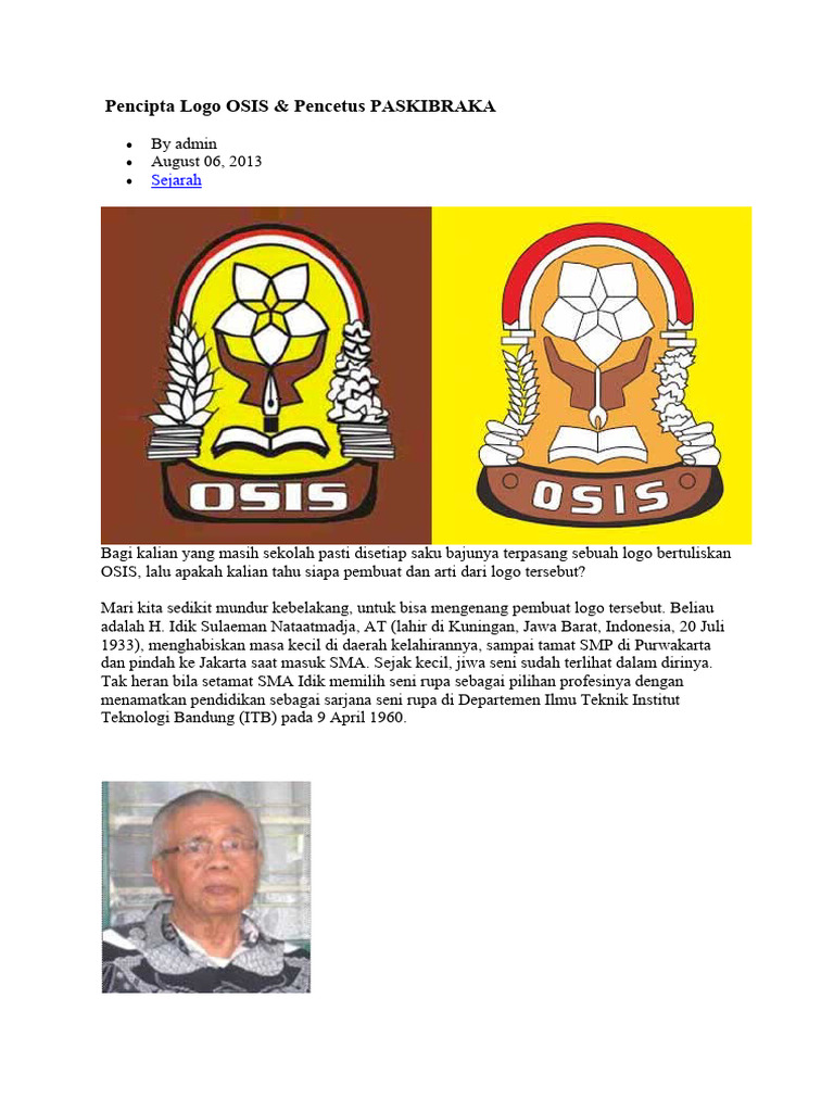 Pencipta Logo OSIS | PDF | Ilmu Sosial | Sejarah