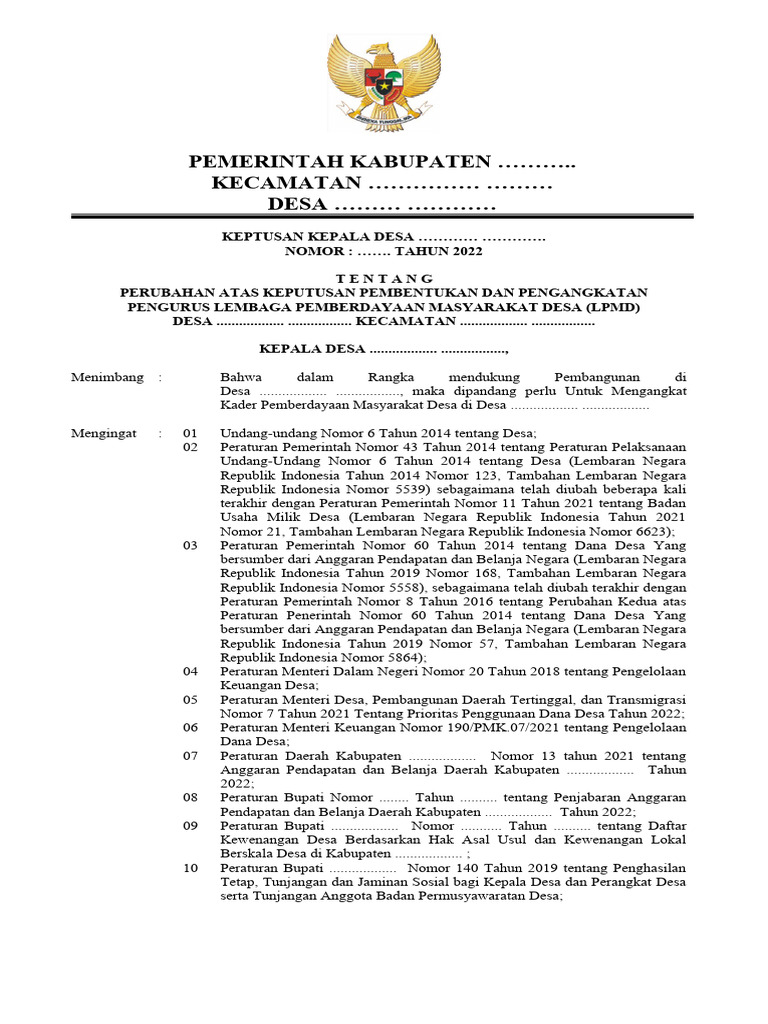 SK Pengurus LPMD | PDF