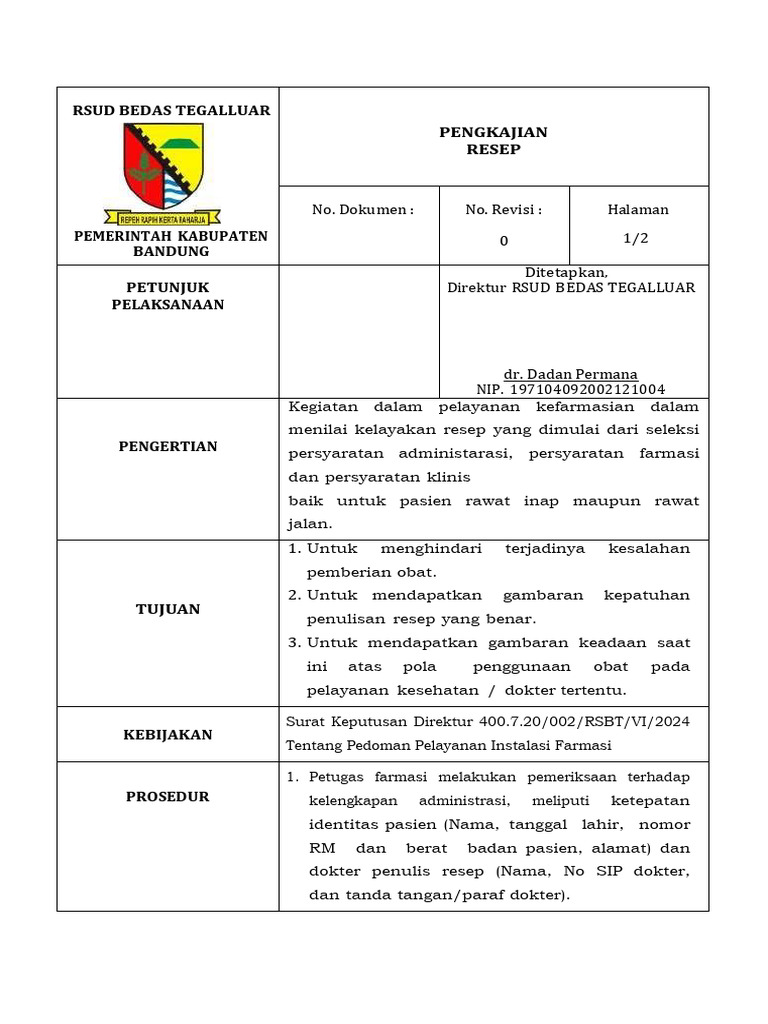 Telaah Obat di RSUD Bedas Tegalluar | PDF | Kesehatan Holistik | Sains ...