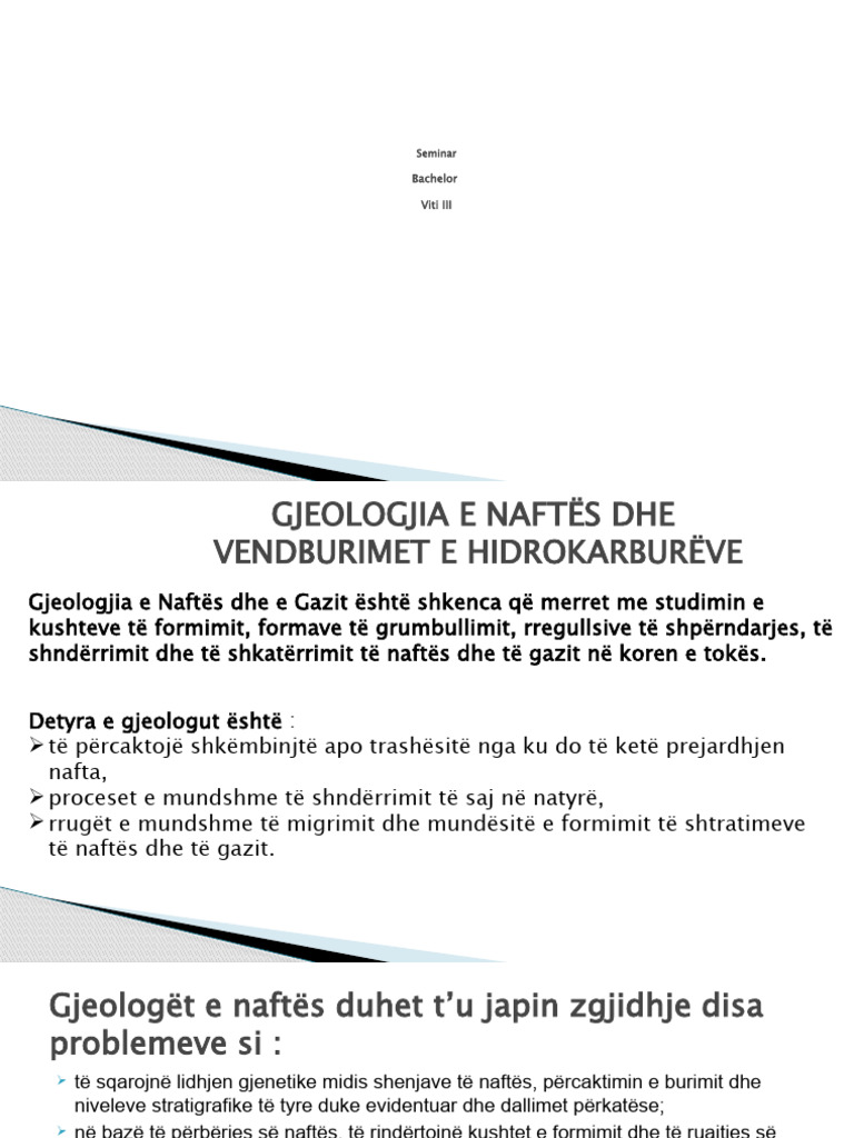 Kapitulli 1-2 Origjina e Naftes | PDF