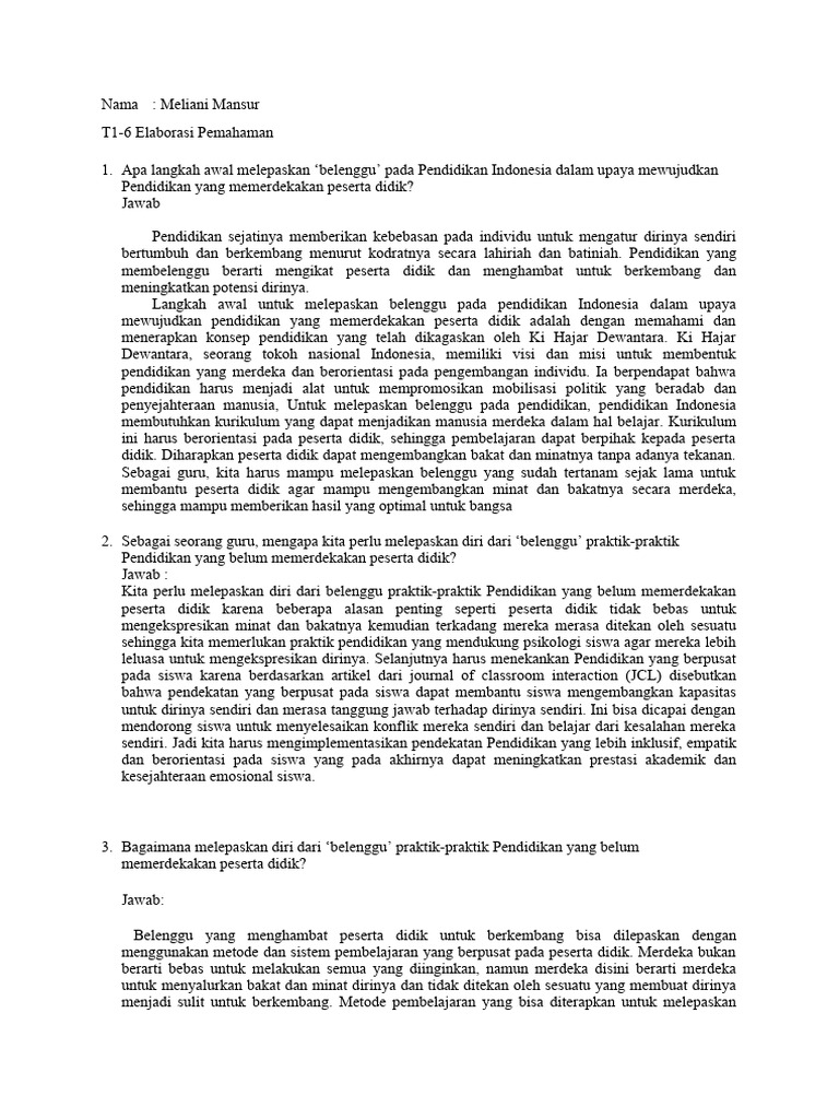 T1-6 Elaborasi Pemahaman | PDF | Karier & Perkembangan