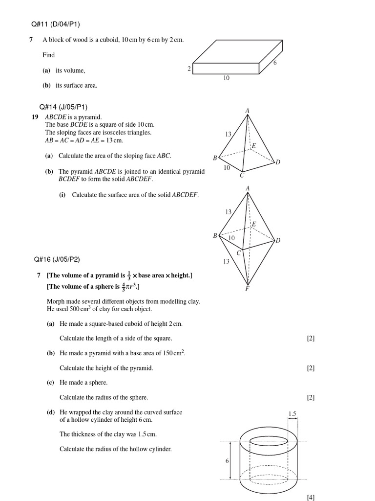 mensuration mix | PDF | Area | Sphere
