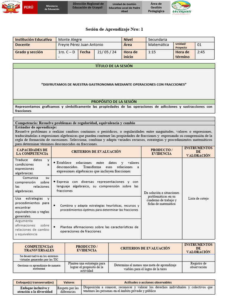 SESION de cyt | PDF | Evaluación | Aprendizaje