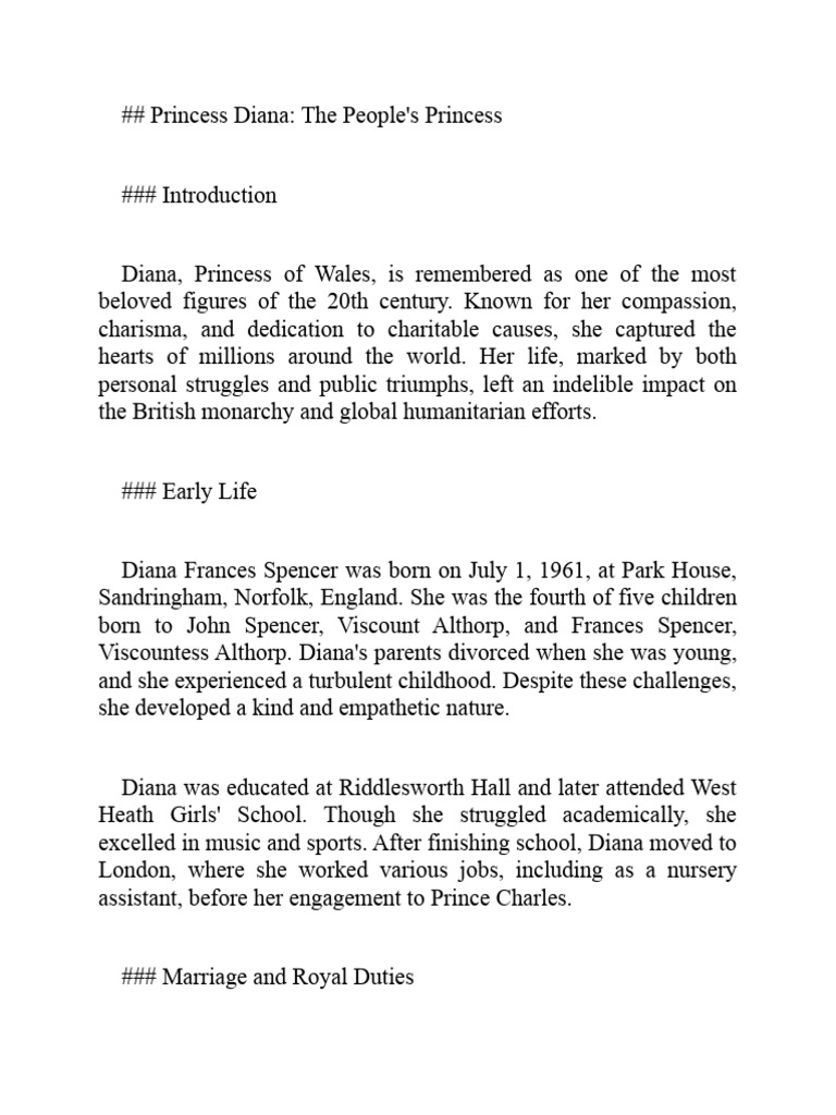 Princess Diana | PDF | Diana
