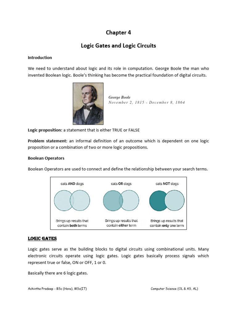 Understanding Logic Gates and Circuits | PDF | Logic Gate | Logic