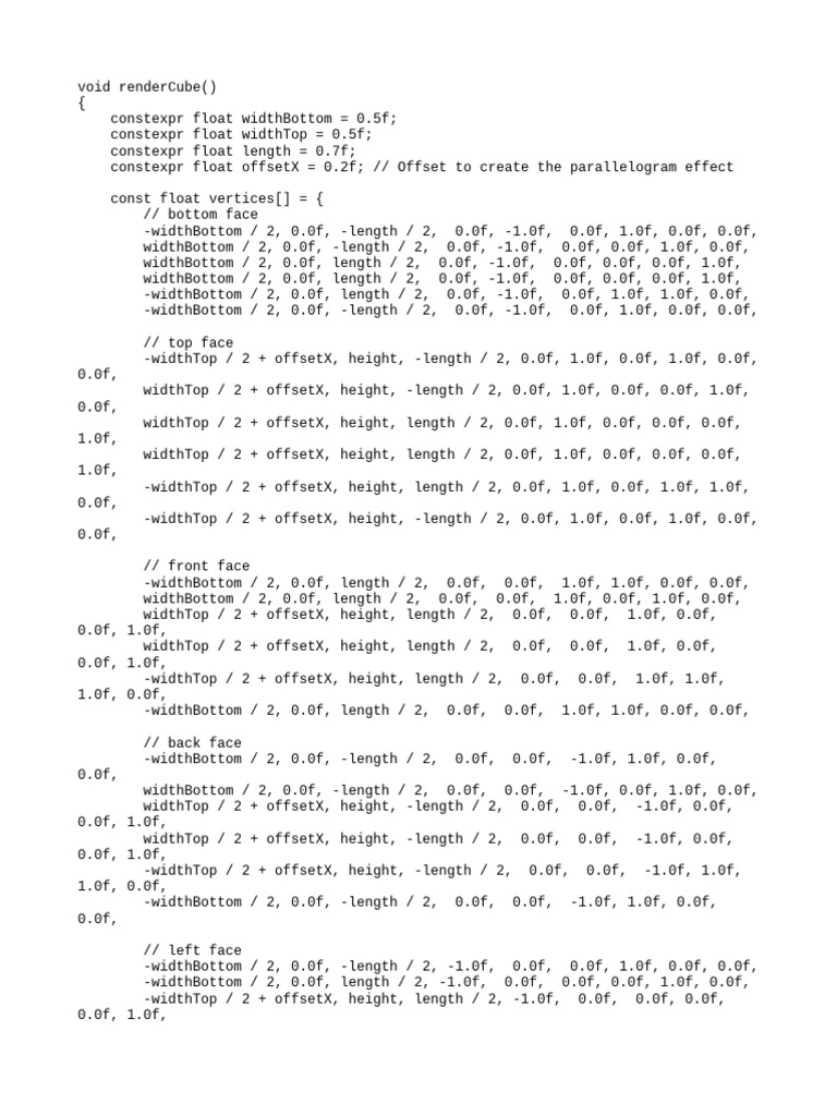 Render Cube | Download Free PDF | Vertex (Graph Theory) | Computer Programming
