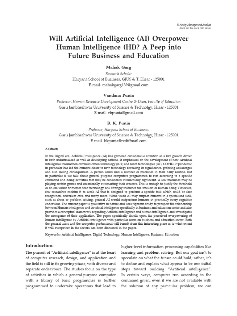 AI VS HUmint Research-Paper-Chapter-1 | PDF | Artificial Intelligence ...