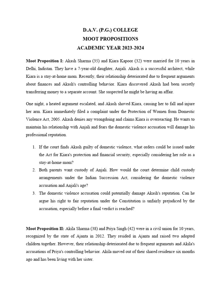 Moot Questions | PDF | Human Rights | Social Institutions