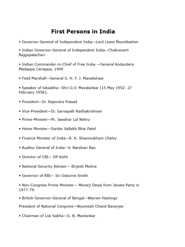 First Prrsons India | PDF | Government Of India