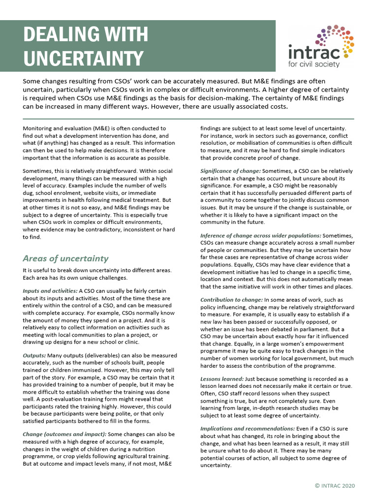 6.dealing With Uncertainty | PDF | Uncertainty | Methodology