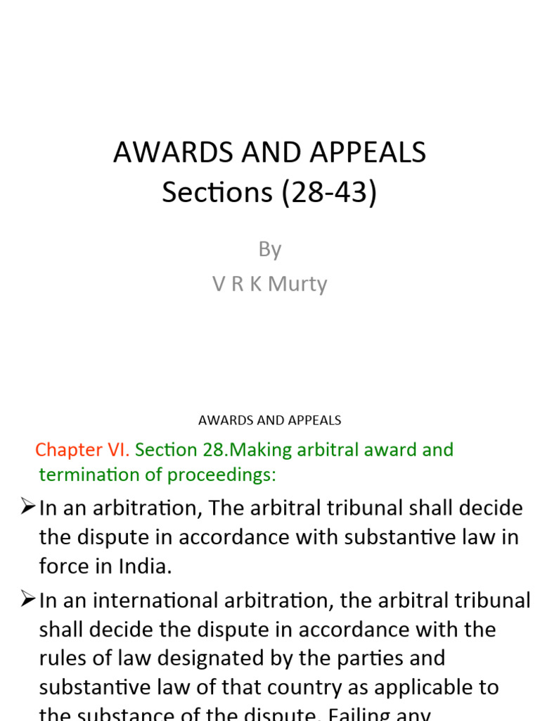 Awards and Appeals | PDF | Arbitral Tribunal | Arbitration