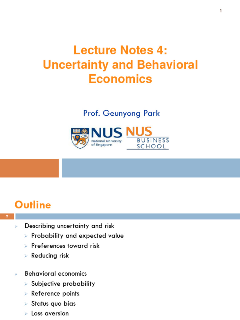 Uncertainty and Behavioral Economics | PDF | Risk | Utility