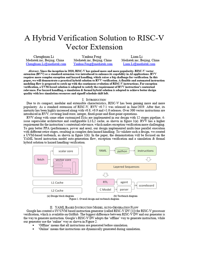 A Hybrid Verification Solution To RISCV Vector Extension-1 | PDF | Formal Verification ...