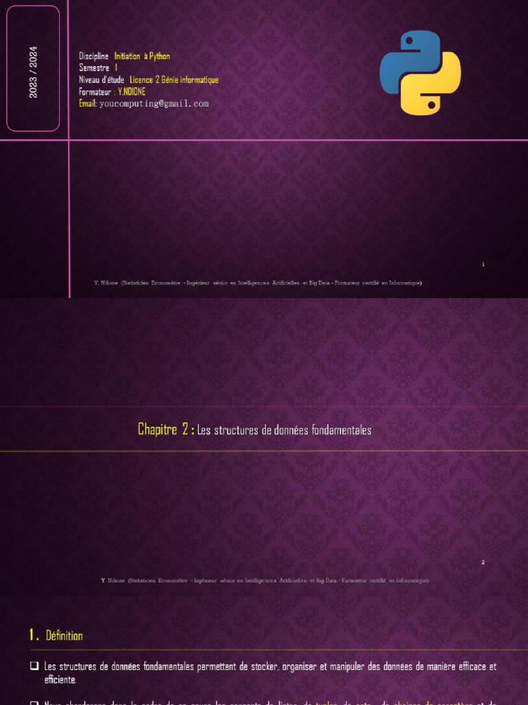 Cours 2 Python MR Ndione L2 | PDF