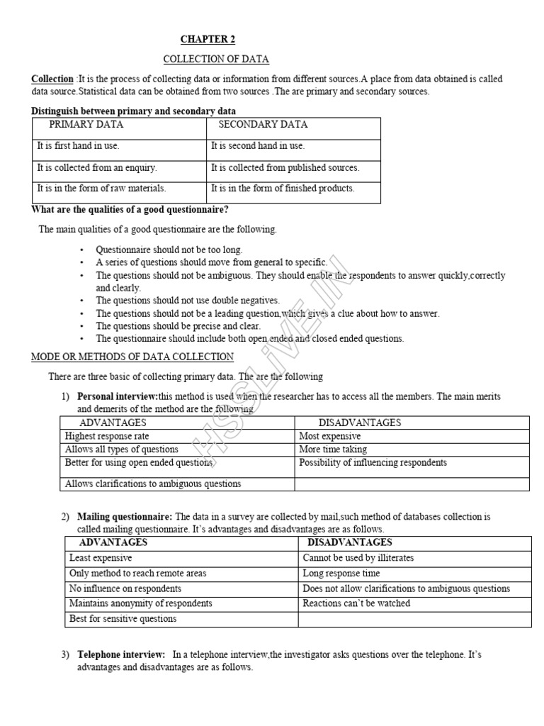 Hsslive XI Eco CH 2 Collection of Data | PDF | Sampling (Statistics) | Survey Methodology