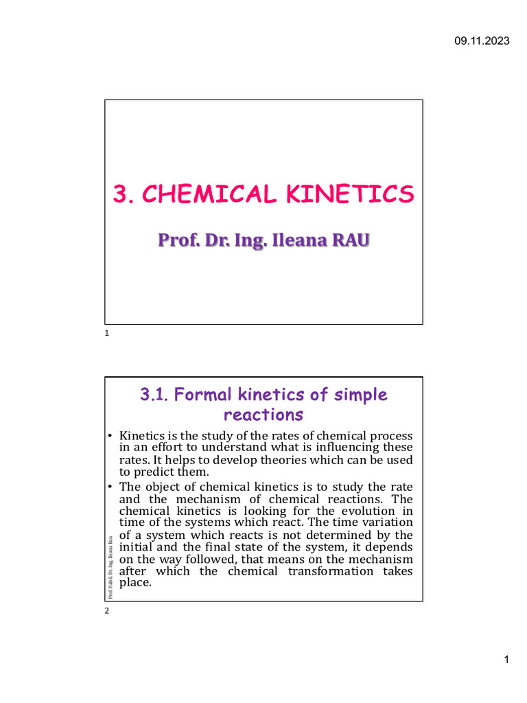 Capitolul 3a | PDF | Reaction Rate | Chemical Kinetics