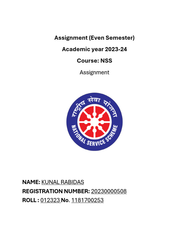 NSS Assignment | PDF | Leadership | Civic Engagement