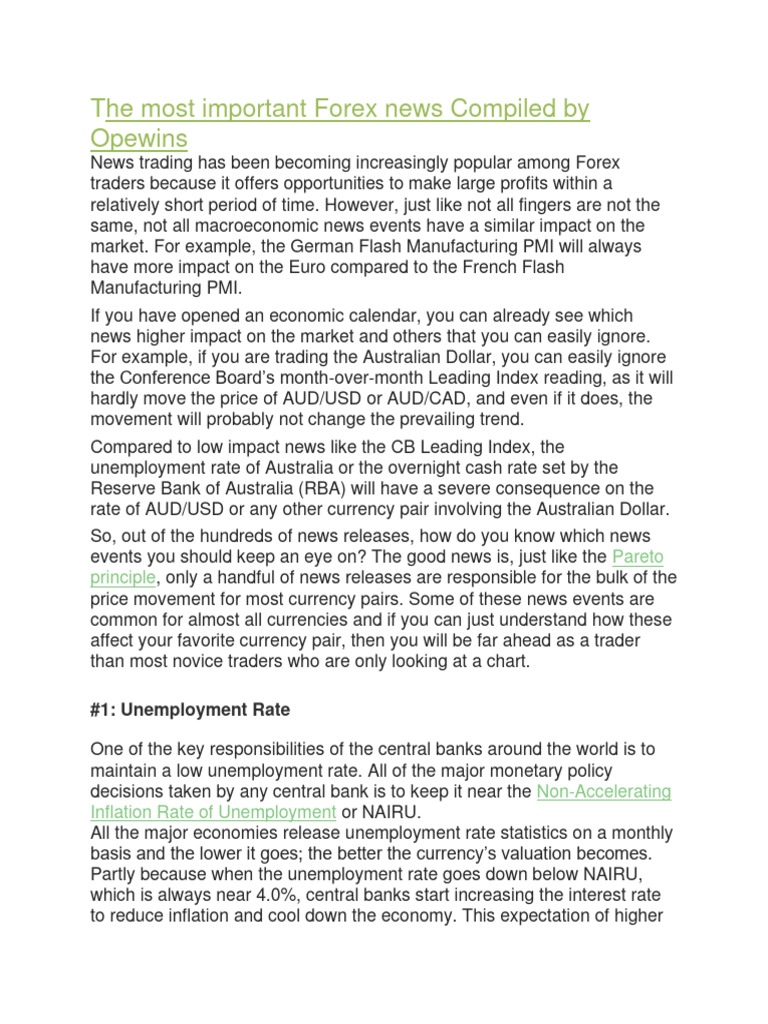 The Most Important Forex News Compiled by Opewins | PDF | Inflation | Opec