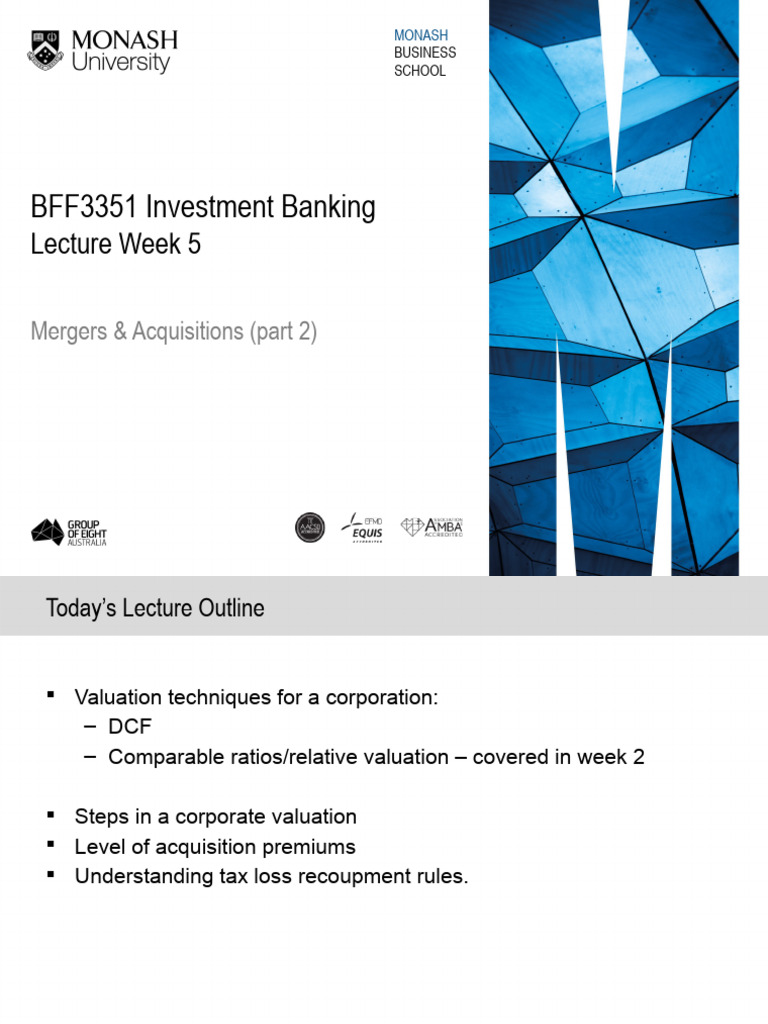 IB Lecture 5 | PDF | Free Cash Flow | Valuation (Finance) IB Lecture 5 | PDF | Free Cash Flow | Valuation (Finance)