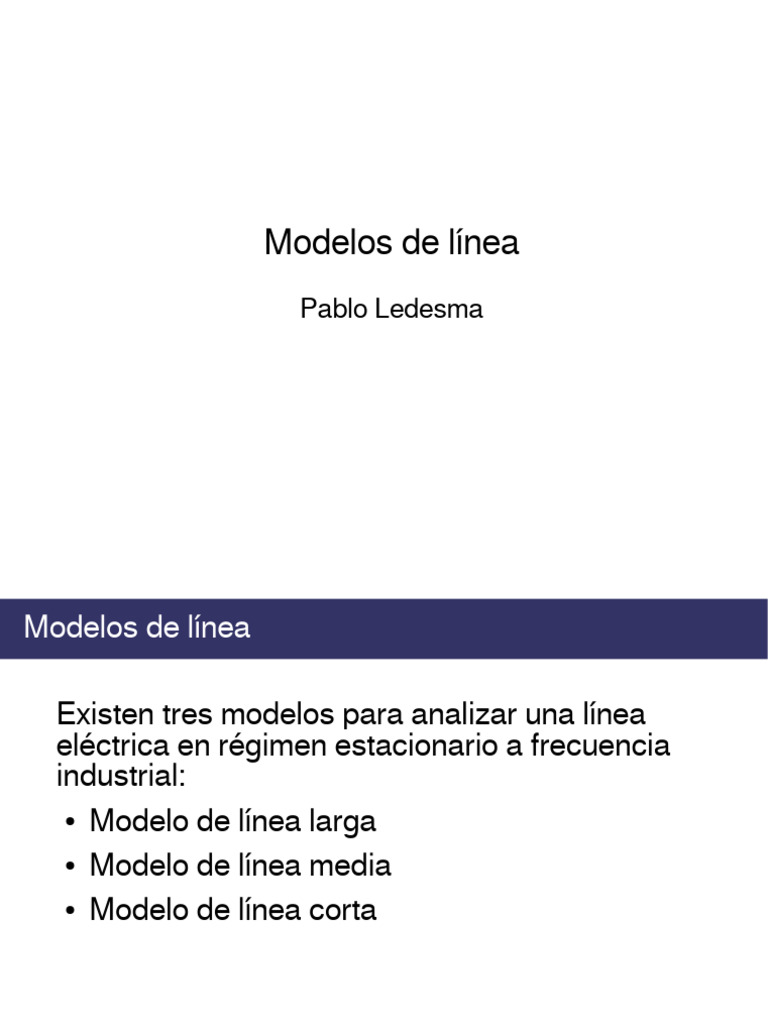 LEA 03 Modelos de Linea | PDF | Ingenieria Eléctrica | Electricidad