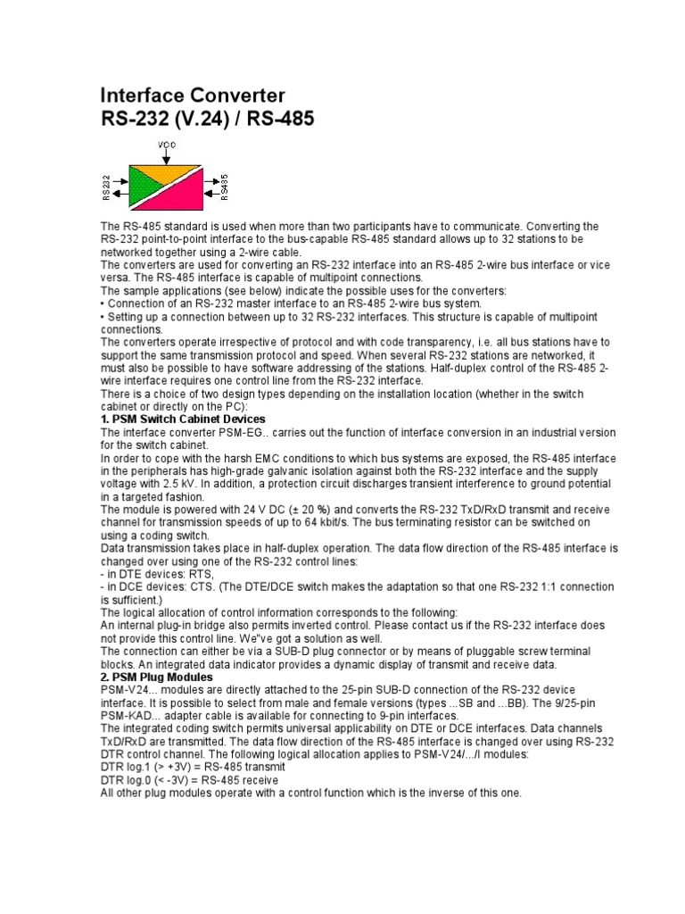 Phoenix Contact PSM ME RS232 RS485 P | PDF | Electrical Connector ...