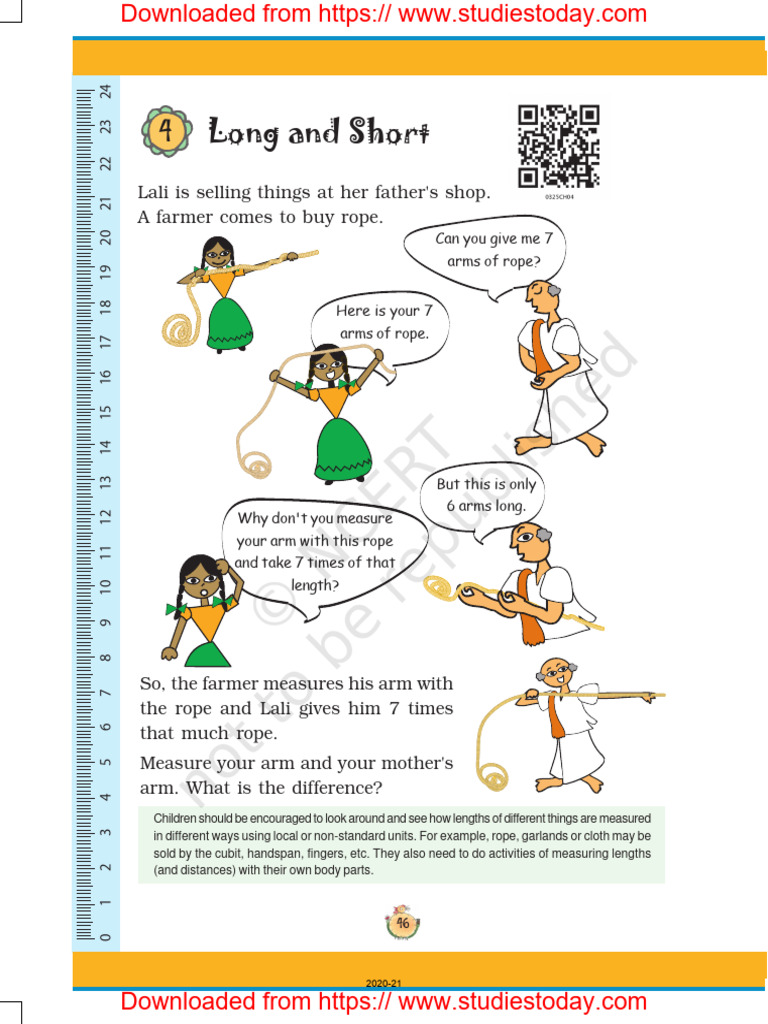 NCERT Class 3 Maths Long and Short | PDF | Length | Hand