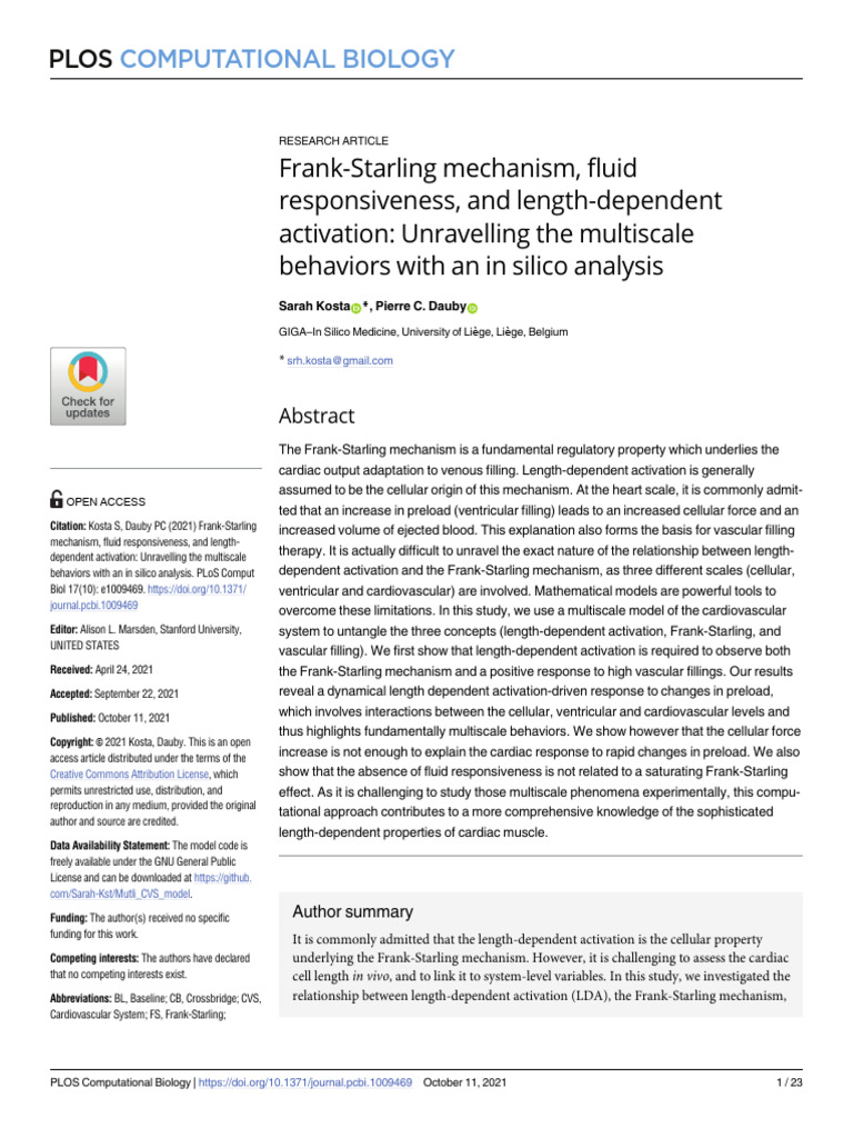 Frank Starling Guidelines | PDF | Cardiovascular System ...