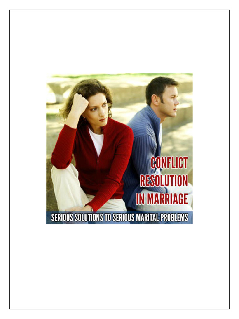 Conflict Resolution in Marriage | PDF | Substance Abuse | Mental Disorder