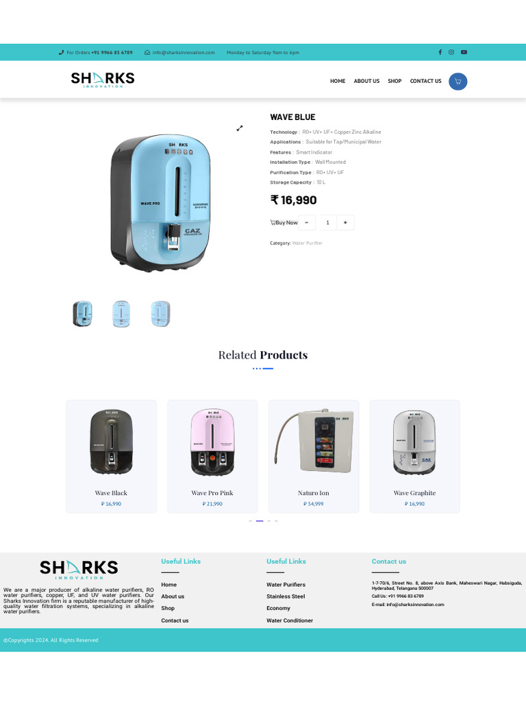 Alkaline Water Purifier in Hyderbad (Wave Blue) | PDF | Water ...
