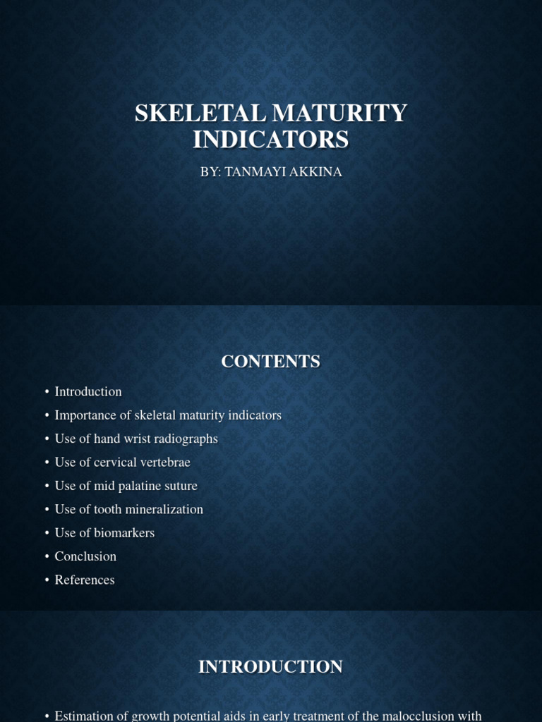 Skeletal Maturity Indicators | PDF | Medical Specialties