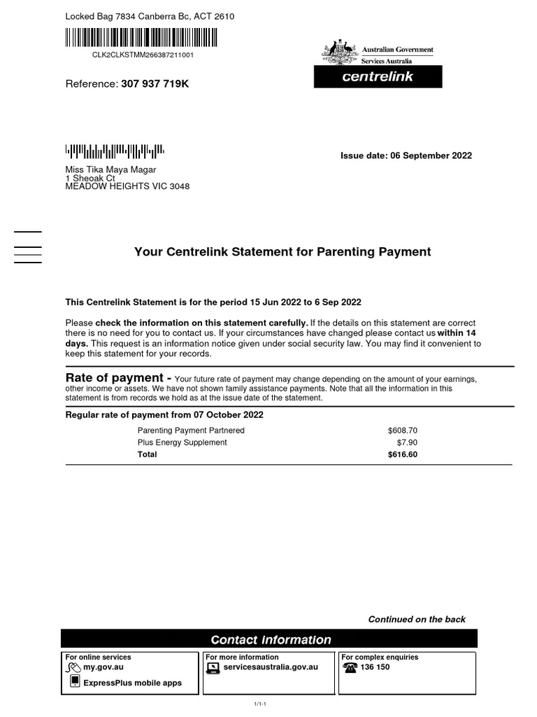 Centrelink Statement | PDF | Wealth | Investing