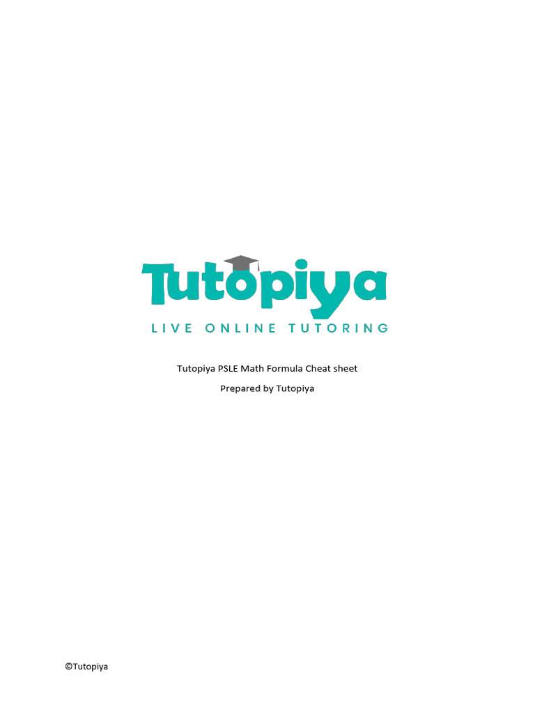 Tutopiya PSLE Math Formulas | PDF