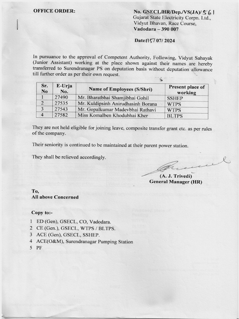 561 Deputation | PDF