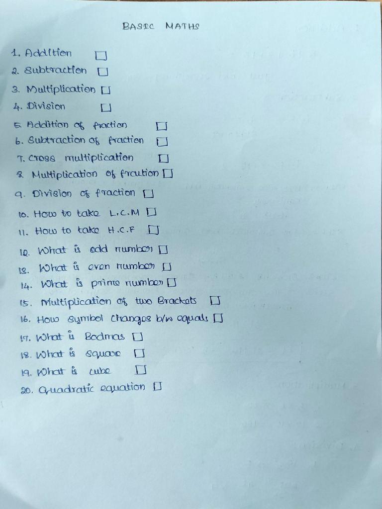 Beginner's Basic Maths | PDF